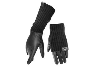 4260478661417 - Lederhandschuhe PEARLWOOD ROMY Damen Gr 65 schwarz Feinripp Materialmix unifarben Handschuhe Fleecefutter als Lang-oder Kurzhandschuh zu tragen Strickbündchen 4260478661417 - Lederhandschuhe PEARLWOOD ROMY Damen Gr 65 schwarz Feinripp Materialmix unifarben Handschuhe Fleecefutter als Lang-oder Kurzhandschuh zu tragen Strickbündchen