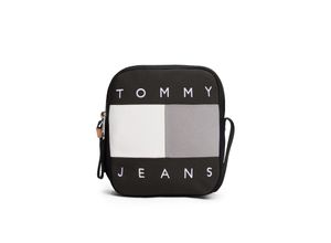 8721222629313 - Umhängetasche TOMMY JEANS TJM ARCHIVE REPORTER Damen Gr B H T 175cm x 205cm x 7cm schwarz Leder Textil Taschen Men Schultertasche mit plakativem Logoschriftzug