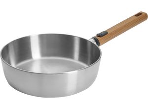 4054359044143 - Schmorpfanne WOLL Logic Steel silber (silberfarben natur) H7cm Ø24cm Pfannen 5-Schicht-Aufbau