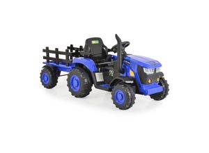 3801005000456 - Kinder Elektrotraktor Rancher mit Anhänger Hupe Licht MP3 Fernbedienung blau 3801005000456 - Kinder Elektrotraktor Rancher mit Anhänger Hupe Licht MP3 Fernbedienung blau