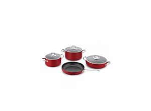 8691607018776 - Korkmaz Zeta Kochgeschirr-Set mit Glasdeckel - 7-teilig mit Antihaftbe 8691607018776 - Korkmaz Zeta Kochgeschirr-Set mit Glasdeckel - 7-teilig mit Antihaftbe