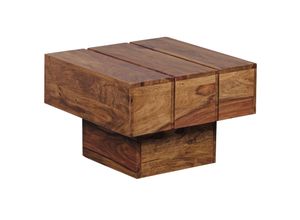 4251745759333 - Beistelltisch SAAR Massivholz 44x44x30 cm handgefertigtes Unikat Sheesham Akazie