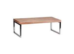 4251745763194 - Couchtisch ISEN Massivholz Chromfüße 120x40x60 cm handgefertigt Sheesham Akazie