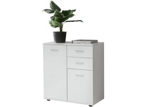4251745766119 - Kommode Sideboard 2 Türen und 2 Schubladen kratzfeste Melaminharz-Beschichtung