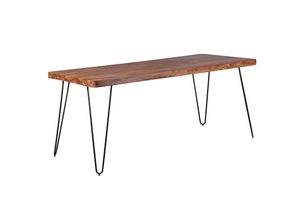 4251745758695 - Esstisch BALU Massivholz 180x80 cm 4 Metallbeine handgefertigtes Unikat einfacher Aufbau