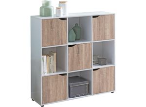 4251745766294 - Standregal mit 9 Fächern Weiß Sonoma Stauraum für Bücher Dekoration 89x91x29 cm