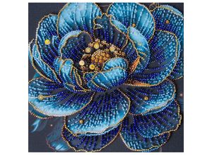 4823095817843 - Perlen-Stickbild Blaue Blüte 20 x 20 cm
