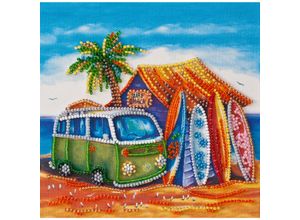 4823095804935 - Perlen-Stickbild Surf-Urlaub 15 x 15 cm