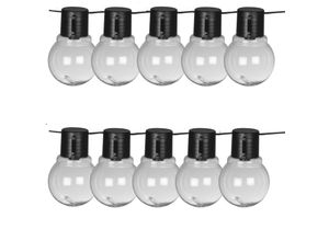 8719099951149 - LUXFORM Lichterkette Solar-Lichterkette Menorca Partybeleuchtung 10xLED schwarz (schwarz transparent) Kabellänge 2m x Gesamtlänge 38m Lichterketten aus Kunststoff gefertigt
