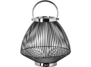 4042911470486 - Kerzenlaterne FINK FLIX Kerzenhalter Gr H 27 cm silberfarben (schwarz silberfarben) Windlichter Laternen Kerzenhalter aus Eisen Höhe ca 27 cm