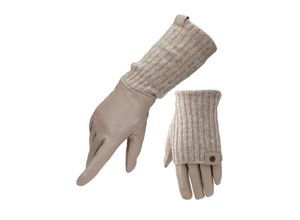 4260478661332 - Lederhandschuhe PEARLWOOD ROMY Damen Gr 65 beige (taupe) Feinripp Materialmix unifarben Handschuhe Fleecefutter als Lang-oder Kurzhandschuh zu tragen Strickbündchen 4260478661332 - Lederhandschuhe PEARLWOOD ROMY Damen Gr 65 beige (taupe) Feinripp Materialmix unifarben Handschuhe Fleecefutter als Lang-oder Kurzhandschuh zu tragen Strickbündchen
