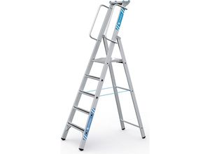 4003866416349 - Alu-Stehleiter mit großer Plattform mit beidseitigem Handlauf zum Selbstanbau 5 Stufen ZARGES