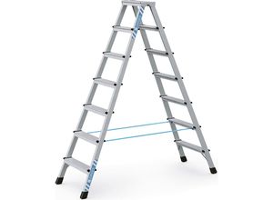 4003866412679 - Profi-Stufenleiter eloxiert beidseitig begehbar 2 x 7 Stufen ZARGES