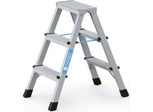 4003866412631 - Profi-Stufenleiter eloxiert beidseitig begehbar 2 x 3 Stufen ZARGES