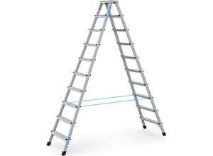 4003866412709 - Profi-Stufenleiter eloxiert beidseitig begehbar 2 x 10 Stufen ZARGES