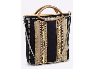 4036673251605 - Handtasche HEINE Damen Gr B H T 40cm x 35cm x 12cm schwarz (natur schwarz) Jute gemustert Taschen