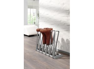 4029845129802 - Schuhregal RUCO silber (aluminiumfarben silber) B57cm H45cm T19cm Aluminium Regale Aluminium Kunststoff für 3 Paar Stiefel