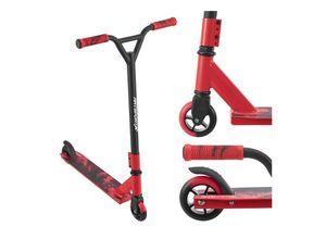 4260565526346 - Stunt Scooter Red Smoke - Trick Roller für Kinder & Jugendliche - Tretroller Rot Schwarz