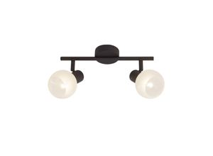 4004353174353 - Lampe Gabon Spotrohr 2flg braun weiß-alabaster 2x D45 E14 40W geeignet für Tropfenlampen (nicht enthalten) Köpfe schwenkbar - braun - Brilliant