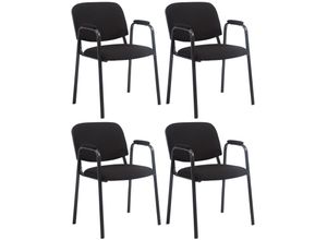 4251756462543 - 4er Set Besucherstühle Ken Pro Stoff Mit Gepolsterten Armlehnen Und Stoffbezügen I Polsterstühle Mit Metallgestell