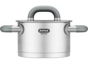 4032955411019 - Kochtopf MULEX LUGANO silber (edelstahlfarben) Ø16cm Töpfe Fleischtopf Kochtopf Messskala Schütrand Kapselboden Induktion