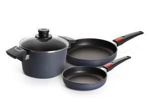 4054359012531 - WOLL MADE IN GERMANY Pfannen-Set Diamond Lite Aluminiumguss (Set 4-tlg Flachpfanne Ø 20 cm Hochrandpfanne Ø 24 cm Topf Ø 20 cm) Induktion Made in Germany schwarz