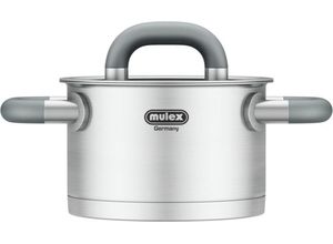 4032955411033 - Kochtopf MULEX LUGANO silber (edelstahlfarben) Ø24cm Töpfe Fleischtopf Kochtopf Messskala Schütrand Kapselboden Induktion