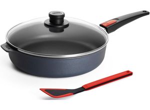 4054359039798 - Schmorpfanne WOLL MADE IN GERMANY Diamond Lite Pfannen Gr Ø 28 cm + Höhe 7 cm grau (anthrazit) Schmorpfannen Induktion inkl Pfannenwender abnehmbarer Stiel Made in Germany