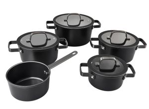 4068223885374 - Topf-Set HANSEATIC ALU PRO silber (silberfarben) Töpfe mit Griffe aus Edelstahl Glasdeckel Induktion