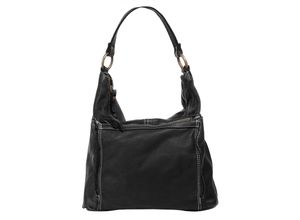 4260543048600 - Shopper CLUTY Damen Gr B H T 32cm x 30cm x 8cm onesize schwarz Leder leicht glänzend unifarben Taschen echt Leder Made in Italy