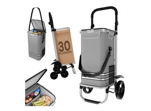 4099799000977 - 24MOVE® Einkaufstrolley VEHLO 3in1 Trolley faltbarer Einkaufswagen mit Kühlfach grau