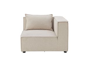 4262437180458 - modulares Sofa Domas in Stoff Beige - Ecksofa Rechts mit Armlehne & Kissen - kombinierbar 4262437180458 - modulares Sofa Domas in Stoff Beige - Ecksofa Rechts mit Armlehne & Kissen - kombinierbar