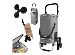 4099799000984 - 24MOVE® Einkaufstrolley ALEGRE 3in1 Trolley faltbarer Einkaufswagen mit Kühlfach grau