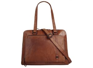 8718749066387 - Shopper SPIKES & SPARROW Damen Gr B H T 40cm x 29cm x 9cm onesize braun (cognac) Leder leicht glänzend unifarben Taschen echt Leder