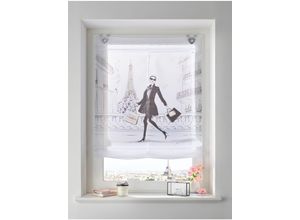 4056751528085 - Raffrollo HEINE HOME Gr 3 schwarz-weiß (weiß schwarz) B80cm H130cm Raffrollos