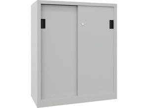 4055479221704 - Schiebetürenschrank Höhe 1200 mm Vollblechtüren BxT 1000 x 500 mm mit 2 Fachböden Tür lichtgrau kaiserkraft 4055479221704 - Schiebetürenschrank Höhe 1200 mm Vollblechtüren BxT 1000 x 500 mm mit 2 Fachböden Tür lichtgrau kaiserkraft