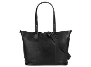 4260543061067 - Shopper CLUTY Damen Gr B H T 42cm x 29cm x 12cm onesize schwarz Leder vintage Taschen echt Leder