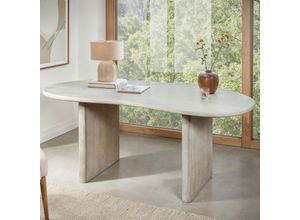 4251757731884 - Schreibtisch Bürotisch 180 cm Massivholz Computertisch Nierenform