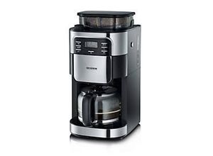 4008146022098 - SEVERIN Kaffeeautomat KA 4810 integriertes Mahlwerk 13 l Wassertank Bohnenbehälter 200 g Schwenkfilter 1×4 mit Tropfverschluss Warmhalteplatte B 225 x H 435 x T 260 mm Schwarz Edelstahl gebürstet