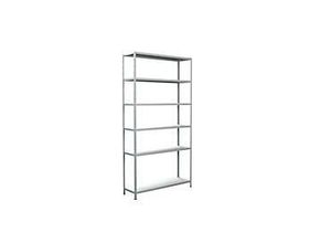 4004514122438 - Steckregal Stecksystem-Grundregal Regale Metall weiß 2300x1200x350 mm 6 Böden Gr B H T 120 cm x 230 cm x 35 cm weiß Werkstatt-Regale