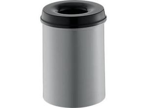 8713631001088 - Abfallsammler für den Innen- & Außenbereich Volumen 15 l selbstlöschender Deckel Ø 255 x H 300 mm Metall alufarbig schwarz
