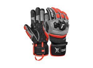 4060485586945 - Skihandschuhe REUSCH Worldcup Warrior GS Damen Gr 95 grau mehrfarbig 75% Polyester 10% Ziegenleder 5% Polyurethan 5% Polyamid 3% Synthetik 2% Elasthan mehrfarbig Handschuhe mit winddichter atmungsaktiver Funktion