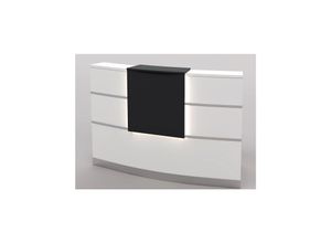 4262456960840 - Empfangstheke Tresen für Ihr Büro VALENCE weiß Salon Kanzlei Praxis Möbel von 120 cm