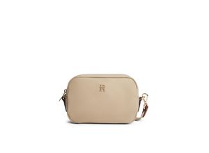 8721222000174 - Mini Bag TOMMY HILFIGER POPETTE CAMERA BAG Damen Gr B H T 22cm x 15cm x 65cm beige (natur) Leder Nylon Taschen Damen Umhängetasche Schultertasche mit TH-Schmuckelement