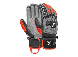 4060485589564 - Skihandschuhe REUSCH Worldcup Warrior DH Damen Gr 105 schwarz silberfarben 75% Polyester 20% Ziegenleder 5% Polyurethan mehrfarbig Handschuhe mit winddichter und atmungsaktiver Funktion