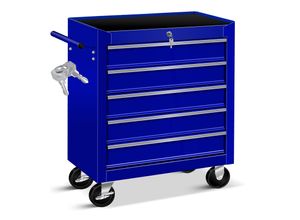 4260486781053 - Werkstattwagen Rollwagen Werkzeugwagen Werkzeugkiste Fächer Toolbox Werkzeug box 5 Fächer Blau - Masko