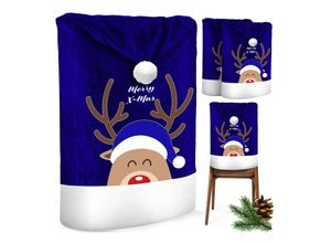 4255598329484 - KESSER® Premium Weihnachtsstuhlüberzug Set Stuhlhussen für Weihnachten Nikolausmütze Stuhlbezug Husse Weihnachtsdeko für Stühle Überzieher - Stuhlabdeckung im weihnachtlichen Design