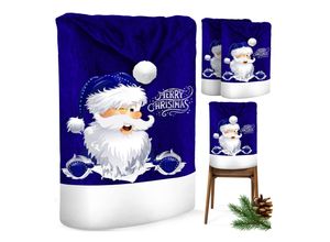 4255598329477 - KESSER® Premium Weihnachtsstuhlüberzug Set Stuhlhussen für Weihnachten Nikolausmütze Stuhlbezug Husse Weihnachtsdeko für Stühle Überzieher - Stuhlabdeckung im weihnachtlichen Design