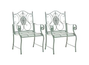4251756477066 - 2er Set Gartenstühle Punjab im Landhausstil I Eisenstuhl lackiert und wetterfest I Gartensessel besonders stabil