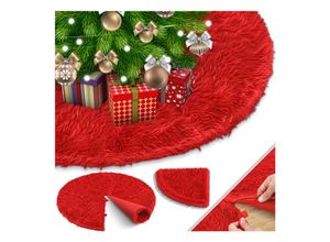 4255598302043 - KESSER® Weihnachtsbaumdecke Tannenbaum Decke Christbaumdecke Kunstfell Rund Teppich Filz Plüsch für Schnee Christbaum Weihnachtsbaum Deko Dekorationen